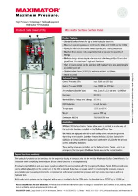 O&G – Wellhead control panels – Maximator Ibérica